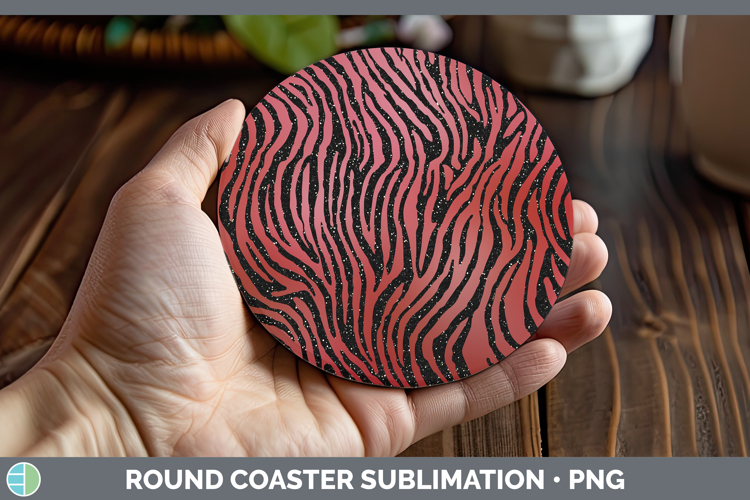 Animal Red Zebra Round Coaster Sublimation Coaster Designs