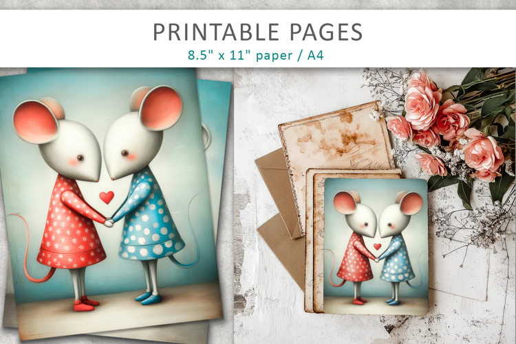 cute love animals for kids, junk journal valentine