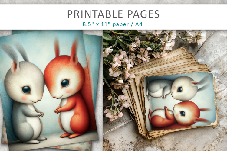 kids love illustration printables, storybook animals