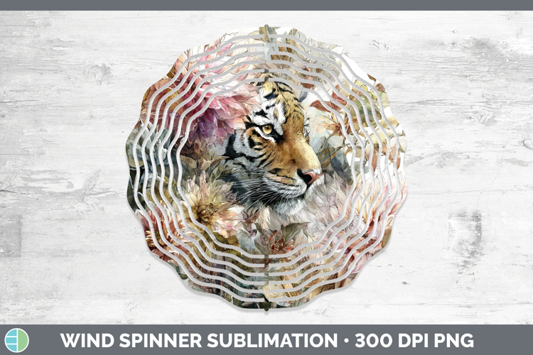Tiger Wind Spinner Animals Autumn Floral Sublimation Spinne
