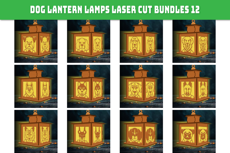 Dog Lantern Lamps LaserCut BUNDLES