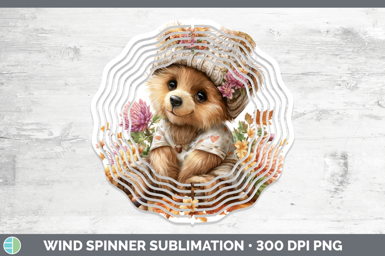 Bear Wind Spinner Animals Knit Hat Sublimation Spinner Desig