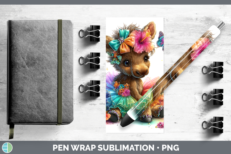 Animals Rainbow Summer Moose Pen Wrap Sublimation Pen Design