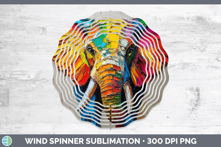 Animals Thick Paint Elephant Wind Spinner Sublimation Spinne