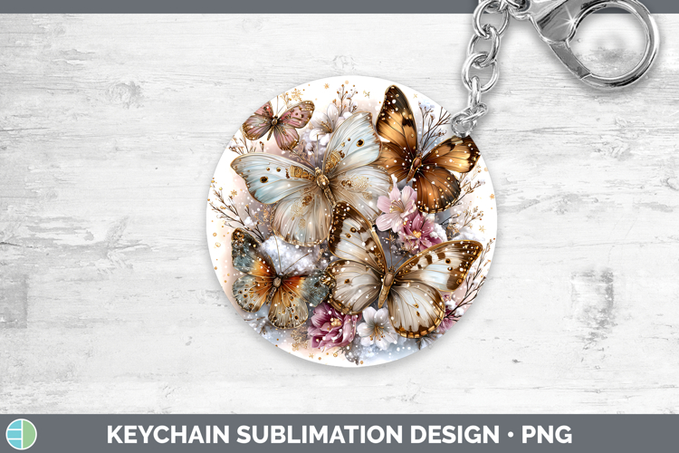 Butterfly Animals Winter Knit Hat Keychain Sublimation Desig