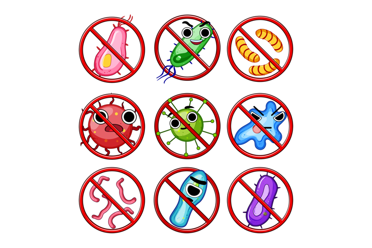 anti bacteria set cartoon (6557011)