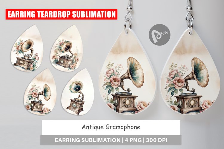 Teardrop earrings sublimation designs bundle