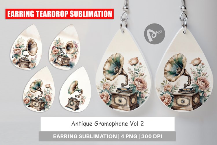 Teardrop earrings sublimation designs bundle