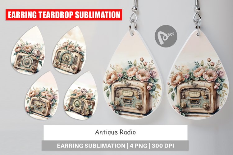 Teardrop earrings sublimation designs bundle