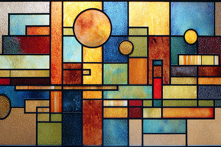 A Vibrant Abstract Artwork With Colorful Geometric Shapes An