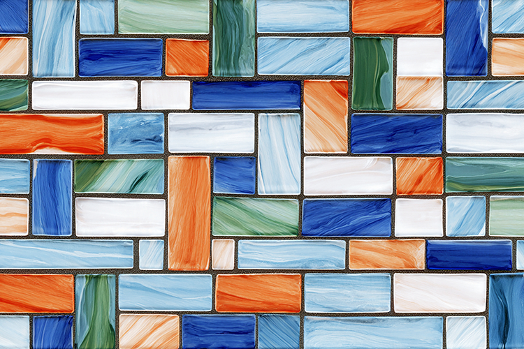 A colorful mosaic tile wall pattern design