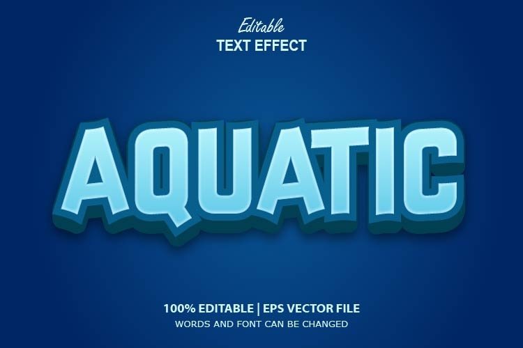 Aquatic Editable Text Effect 3D Style