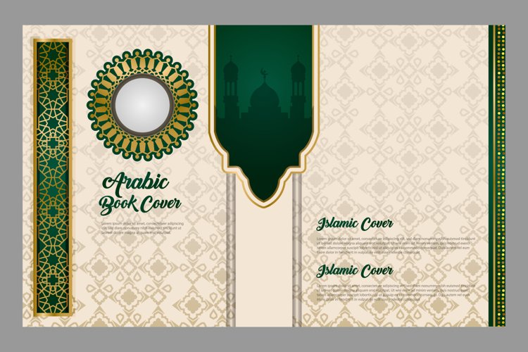 Arabic islamic style book cover design template