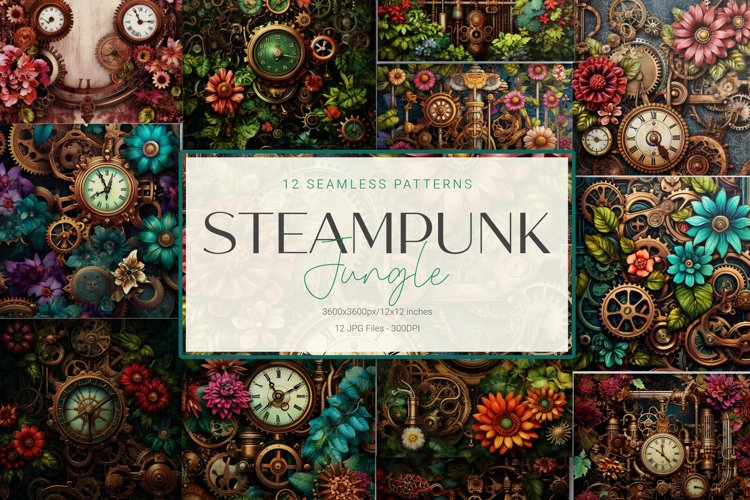 Steampunk Jungle Digital Papers