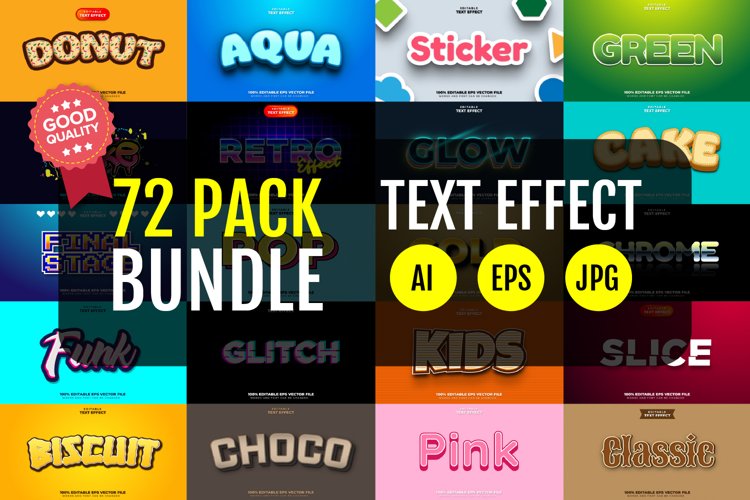 Modern Text Effects Styles Bundle (1703998) | Illustrator Plugins ...