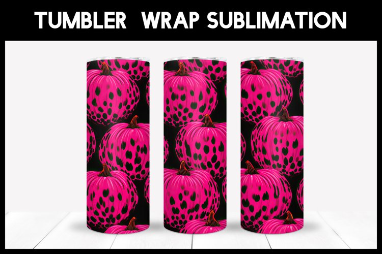Neon Pink Leopard Pumpkins Tumbler Sublimation | (2680790)