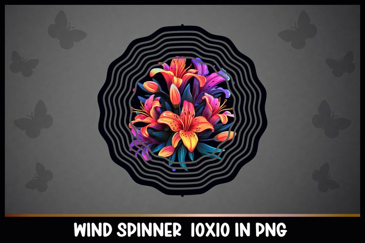 Rainbow Lilly Flower Wind Spinner Sublimation (3711845)