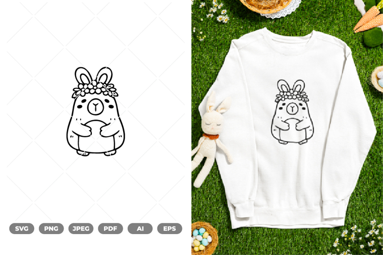 Easter Capybara SVG & Clipart (6723531)