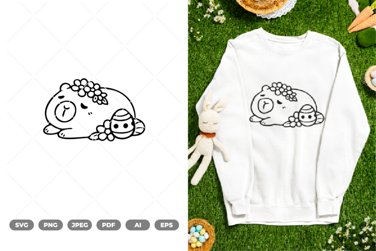 Easter Capybara SVG & Clipart (6723535)