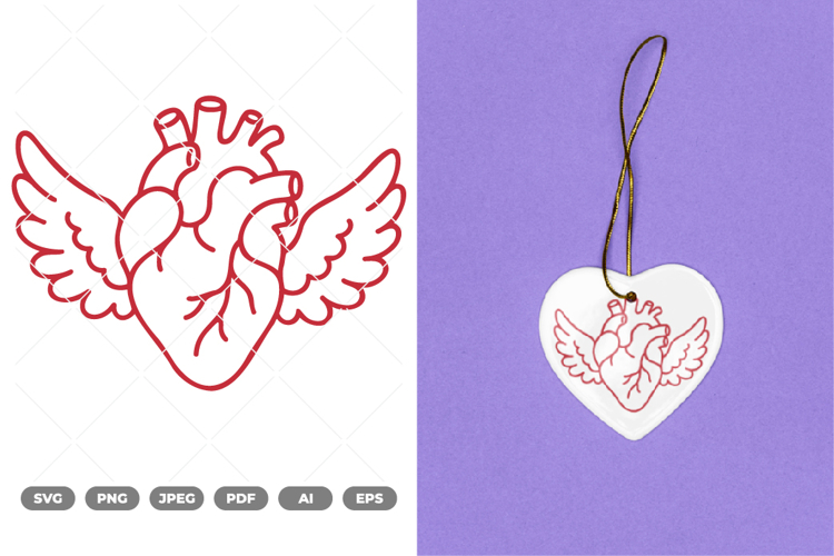 Winged Heart SVG & Clipart (6767396)