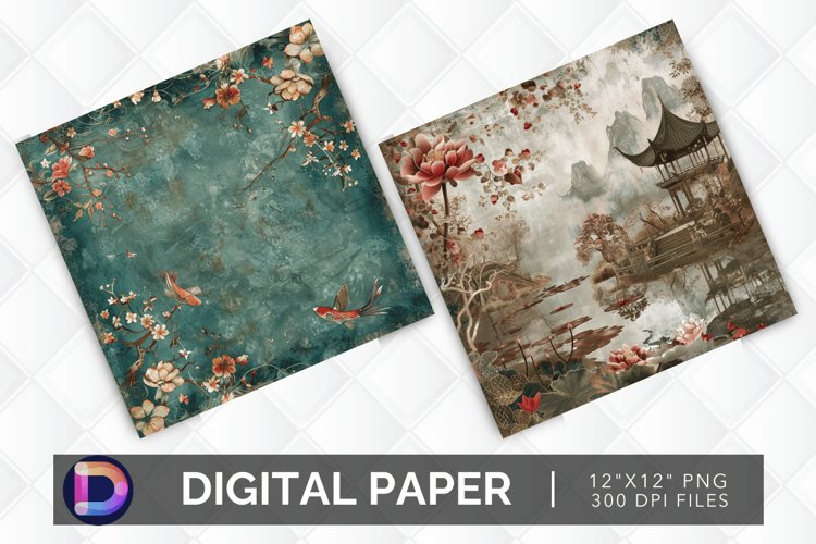 Asian Pond Digital Paper
