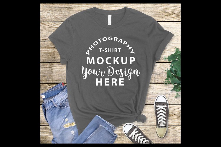 Bella Canvas 3001 t-shirt mock-up ASPHALT (2260107)