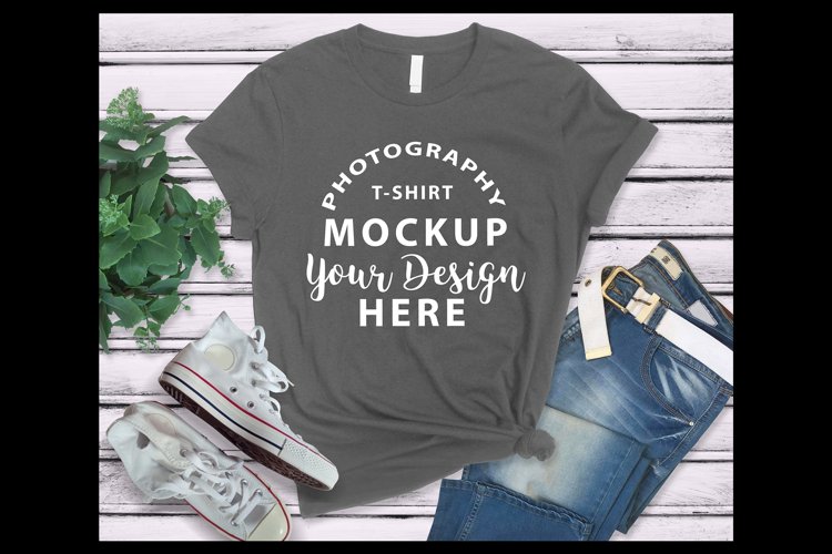 Bella Canvas 3001 t-shirt mock-up ASPHALT (2266527)