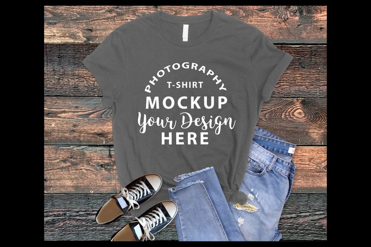 Bella Canvas 3001 t-shirt mock-up ASPHALT (2281346)