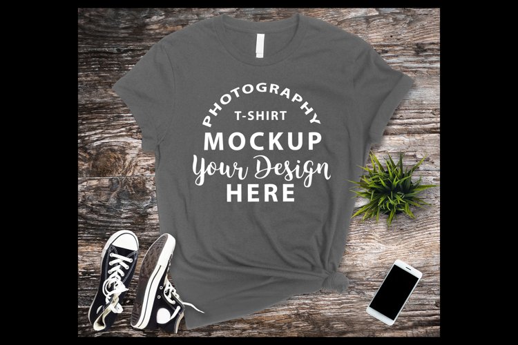 Bella Canvas 3001 t-shirt mock-up ASPHALT (2332205)