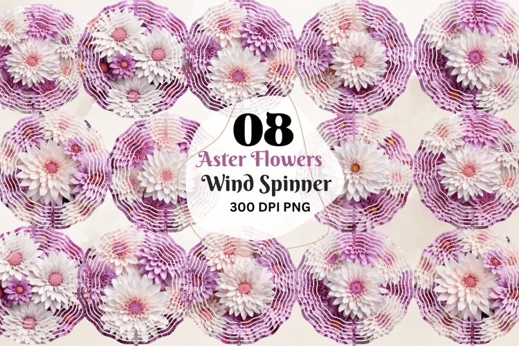 3D Aster Flowers Wind Spinner Bundle