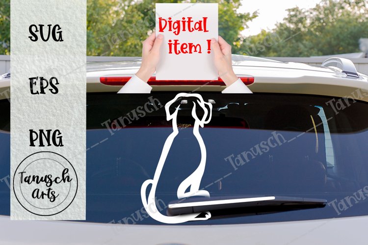 Wagging Tail Great Dane rear wiper car sticker SVG