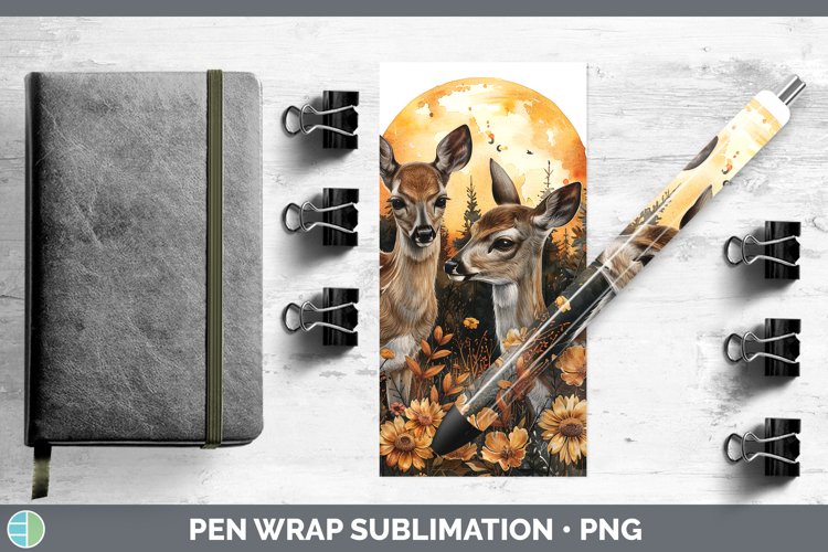 Autumn Deer Pen Wrap Sublimation Epoxy Pen Designs