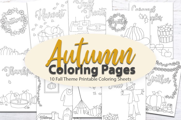 Fall Coloring Pages | Design Bundles