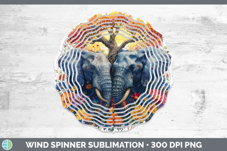 Autumn Elephant Wind Spinner Sublimation Spinner Designs