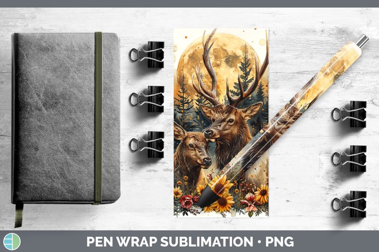 Autumn Elk Pen Wrap Sublimation Epoxy Pen Designs