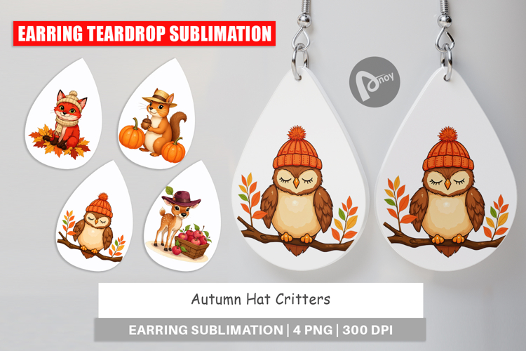 Teardrop earrings sublimation designs bundle