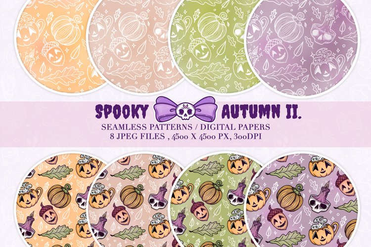 Spooky Autumn - spooky seamless patterns / digital pap (2149367 ...
