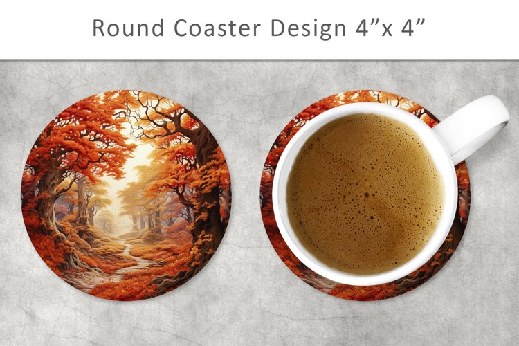 Autumn Round Coaster, fall kitchen decor