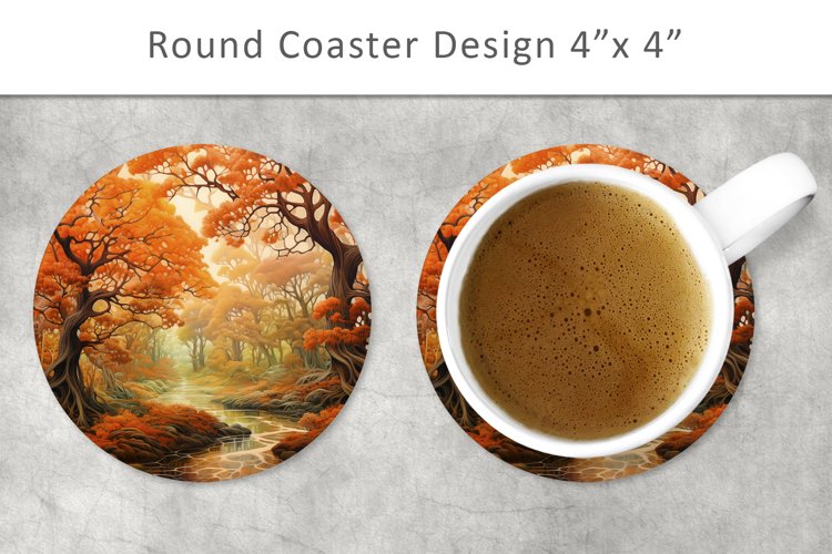 Autumn Round Coaster, kitchen decor (4641816)