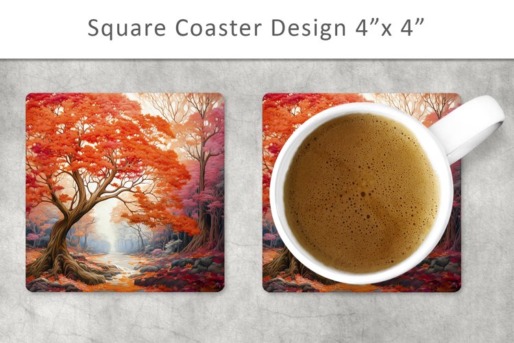 Autumn Square Coaster, square kitchen decor