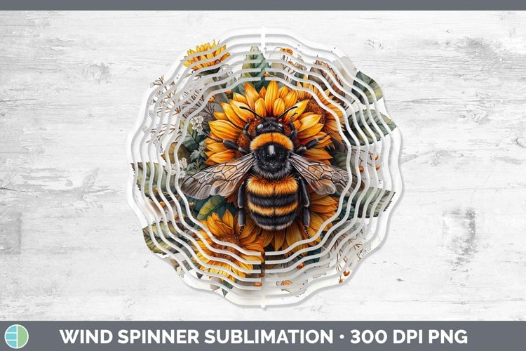 Autumn Sunflowers Bee Wind Spinner Sublimation Spinner Desig