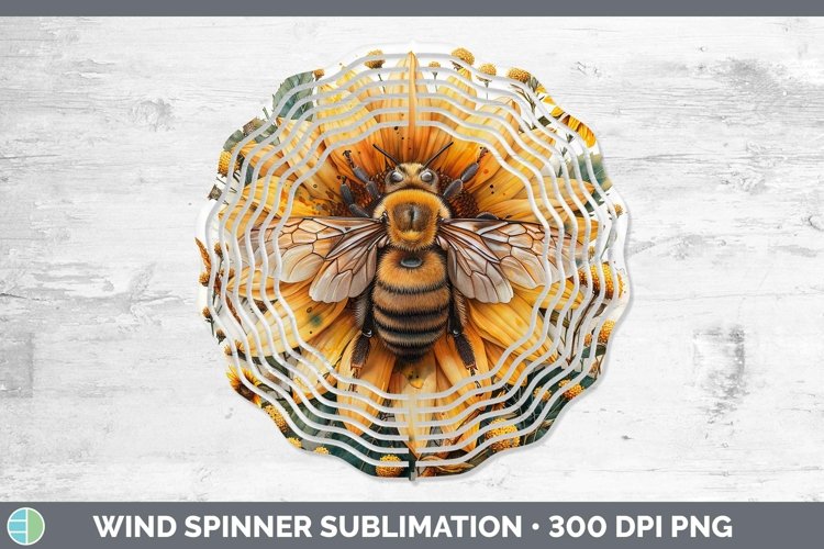 Autumn Sunflowers Bee Wind Spinner Sublimation Spinner Desig