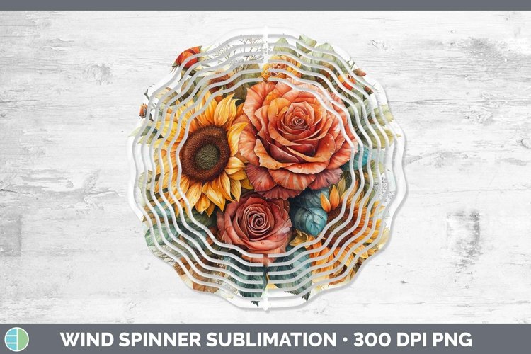 Autumn Sunflowers Rose Wind Spinner Sublimation Spinner Desi