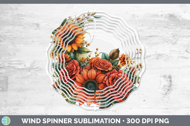 Autumn Sunflowers Rose Wind Spinner Sublimation Spinner Desi