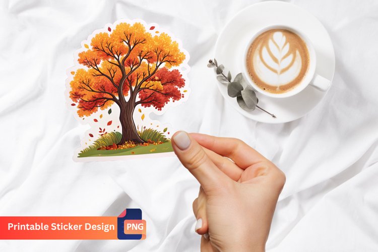 Autumn Tree Sticker, Seasonal Tree Sticker, Fall Sticker
