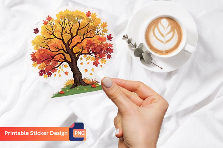 Autumn Tree Sticker, Seasonal Tree Sticker, Fall Sticker
