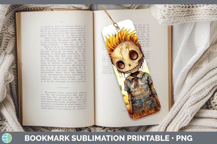 Autumn Watercolor Zombie Bookmark Sublimation Printable Desi