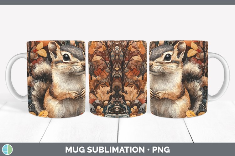 Autumn Woodland Animals Chipmunk Mug Wrap Sublimation Coffee