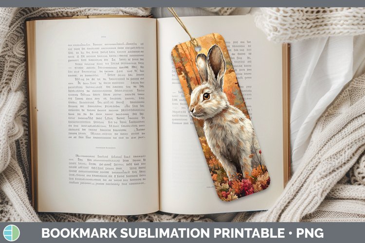 Autumn Woodland Animals Hare Bookmark Sublimation Printable