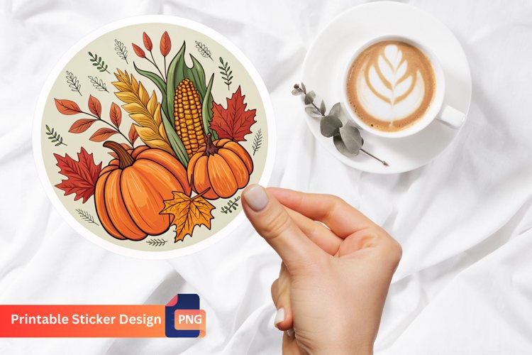 Autumn Harvest Stickers, Harvest Pumpkin Stickers